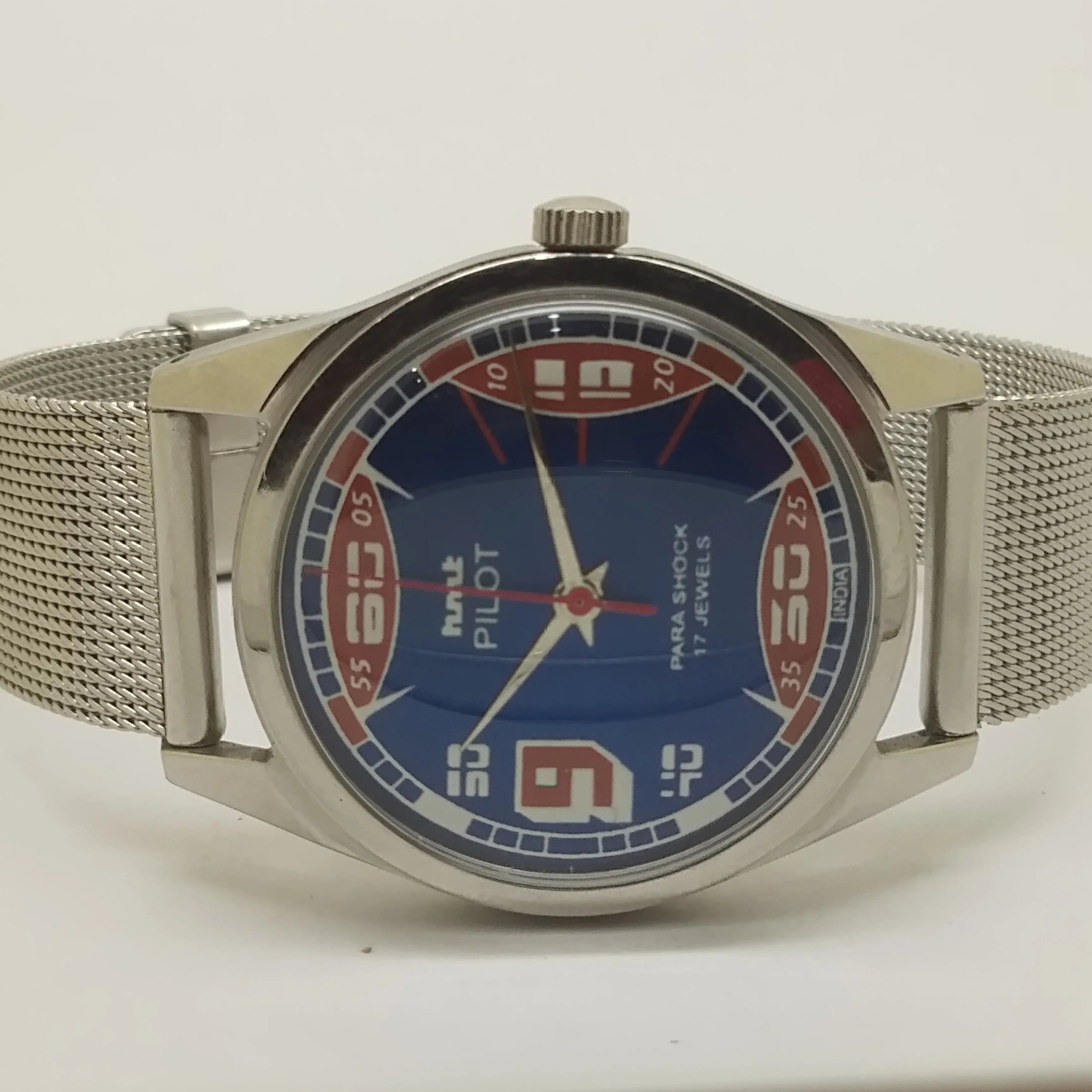 Hmt Pilot Mechanical Handwinding Movement stainless Steel Para Shock ...