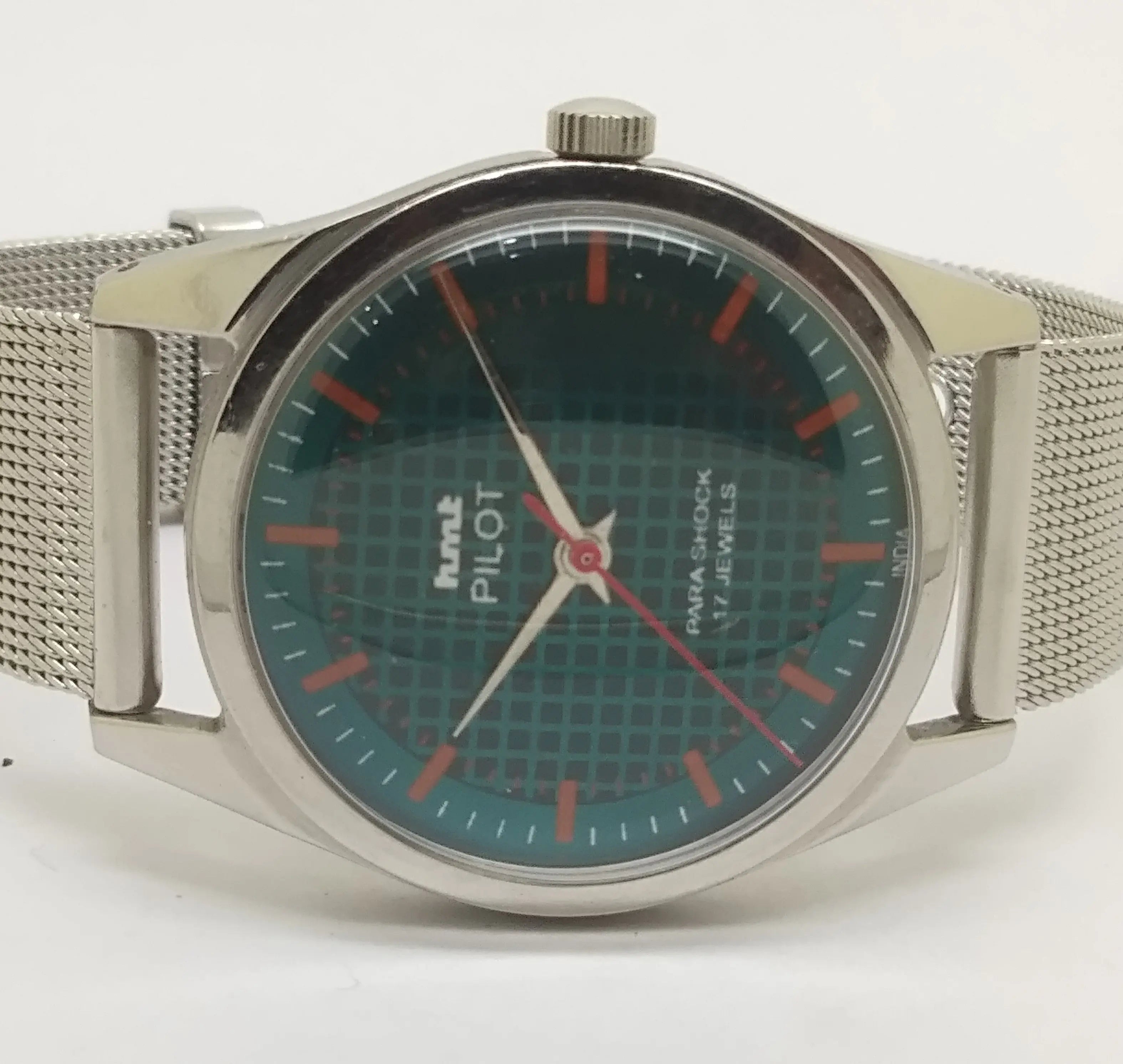 Hmt Pilot Mechanical Handwinding Movement stainless Steel Para Shock ...