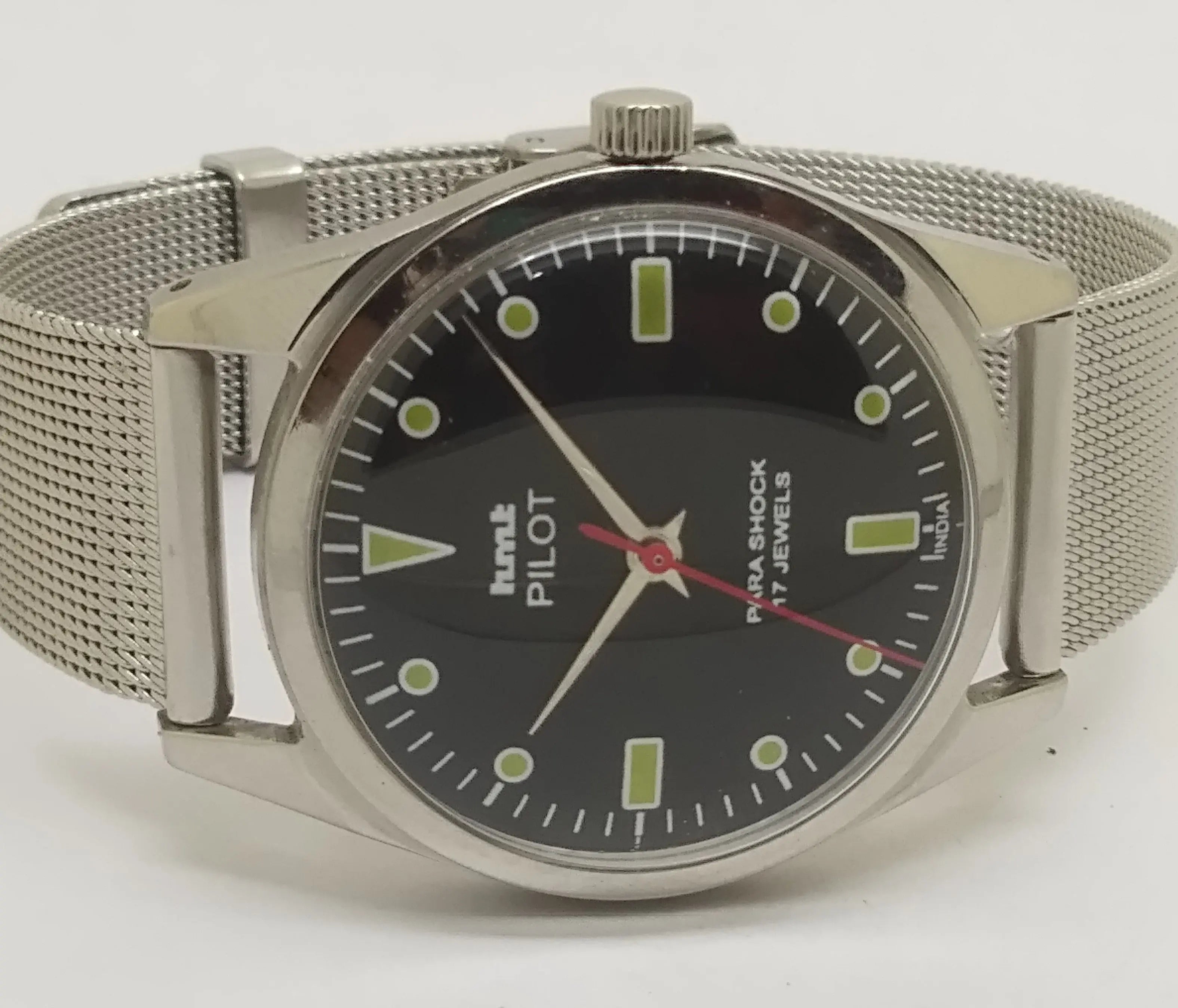 Hmt Pilot Mechanical Handwinding Movement stainless Steel Para Shock ...