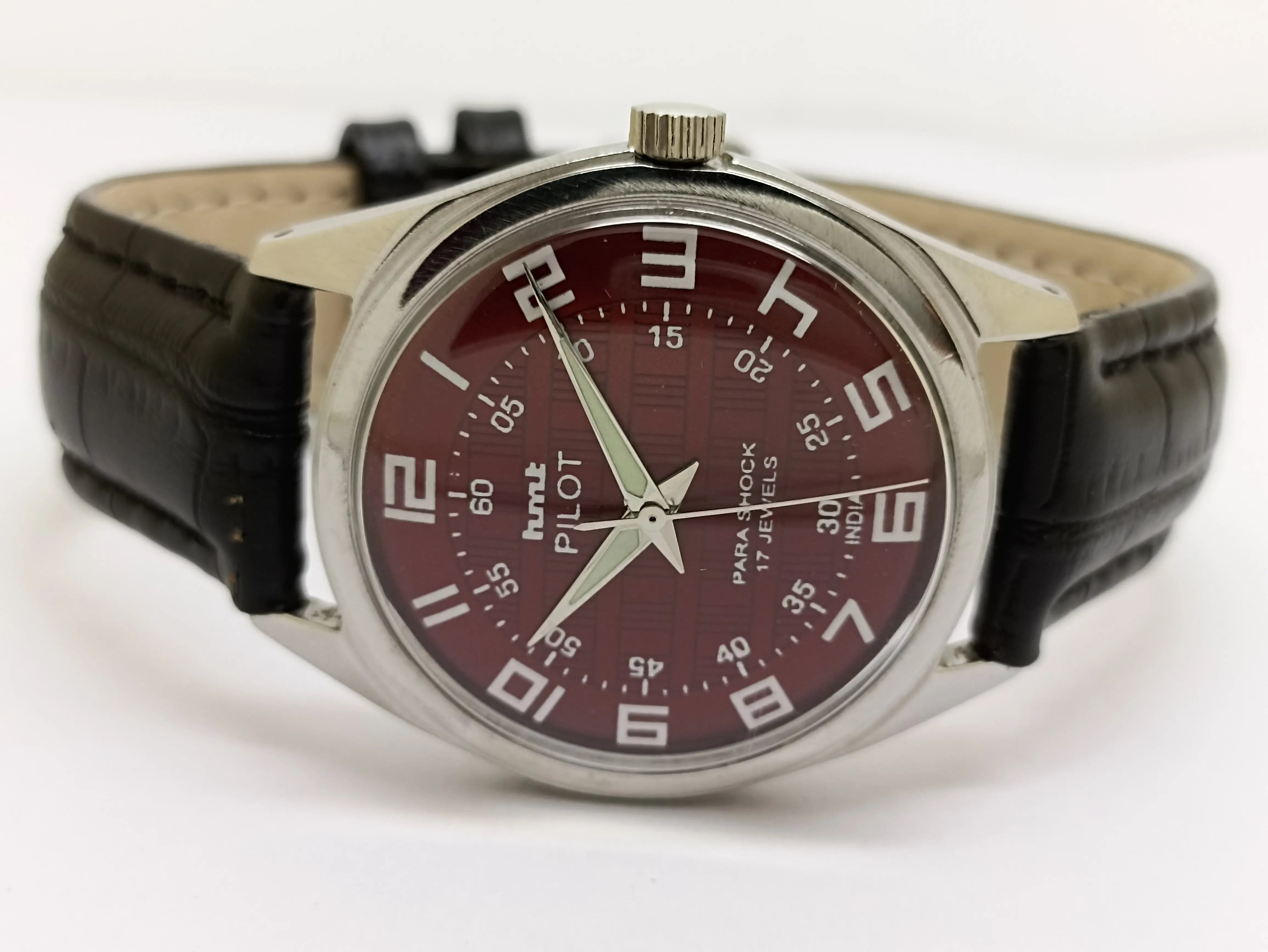 Hmt Pilot Mechanical Handwinding Movement stainless Steel Para Shock ...