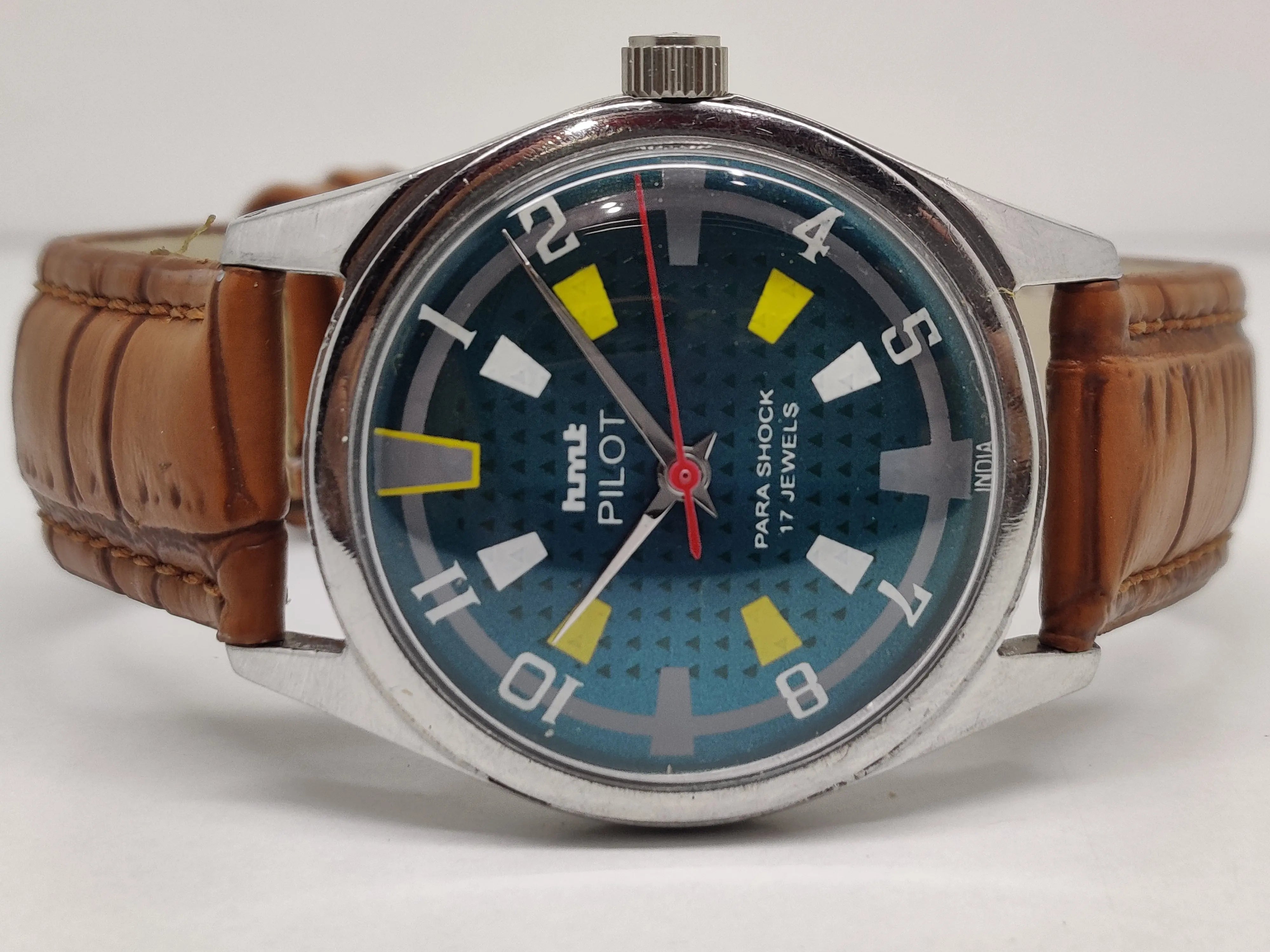 Hmt Pilot Mechanical Handwinding Movement stainless Steel Para Shock ...