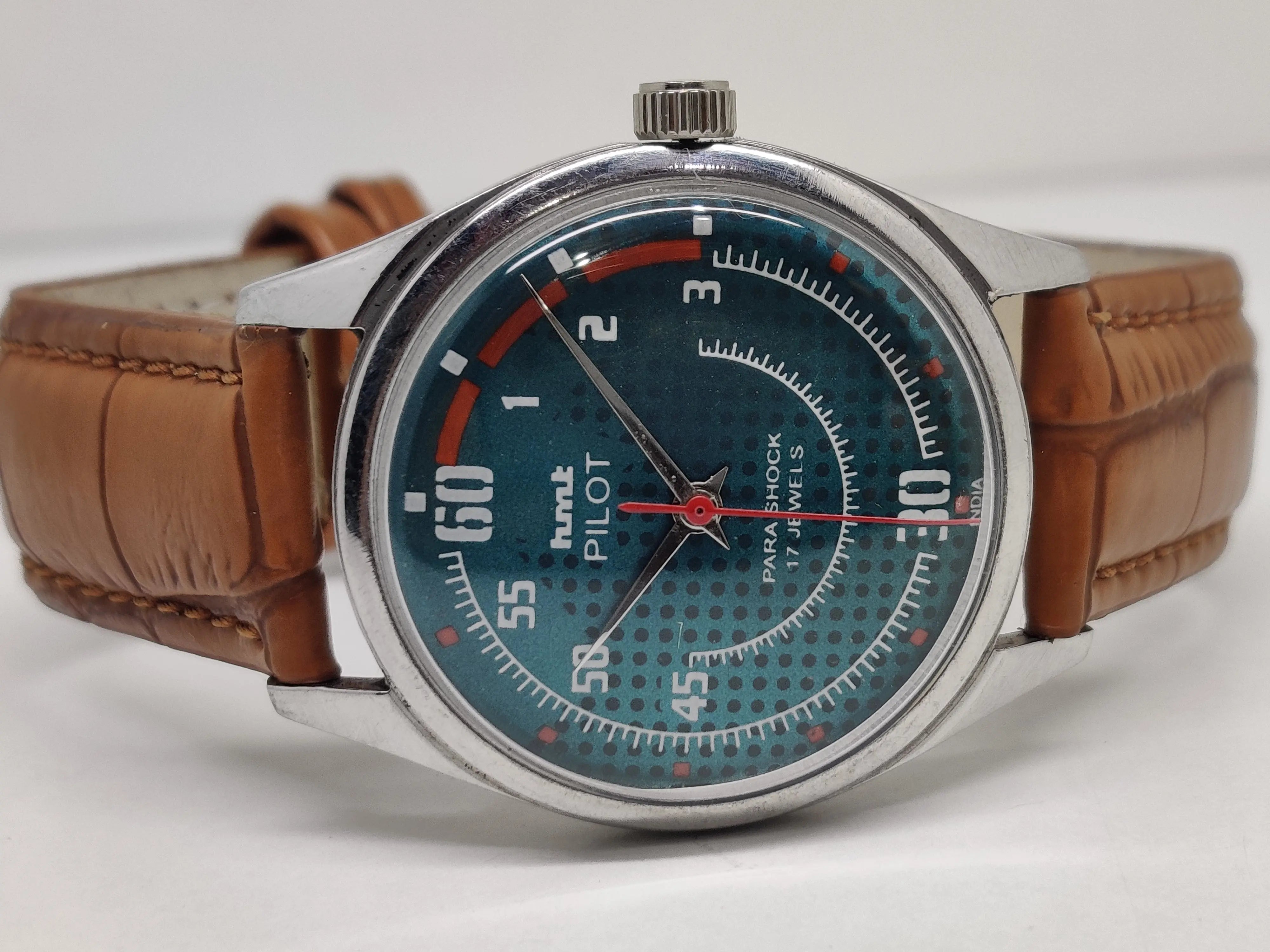 Hmt Pilot Mechanical Handwinding Movement stainless Steel Para Shock ...
