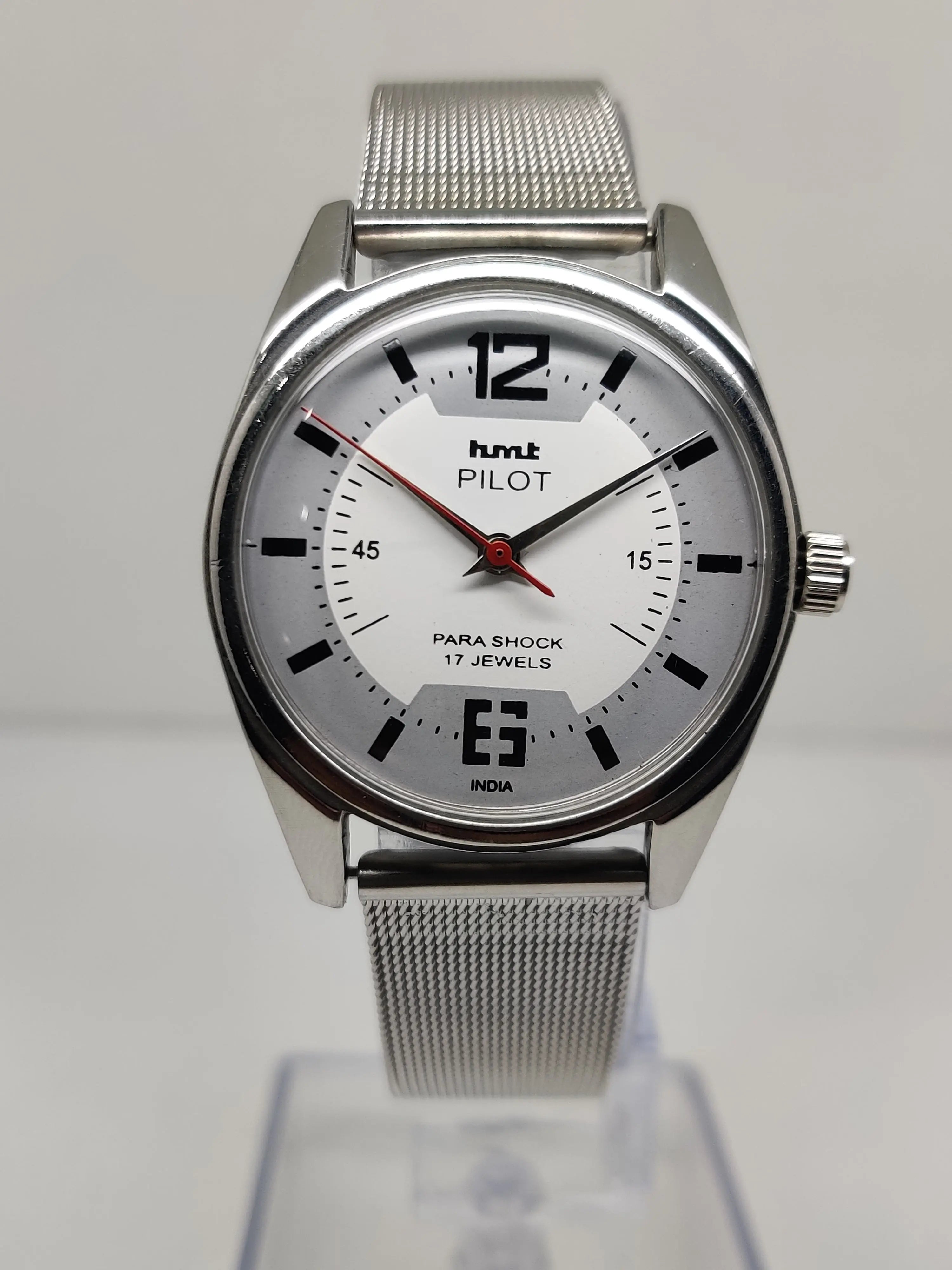 Hmt Pilot Mechanical Handwinding Movement stainless Steel Para Shock ...