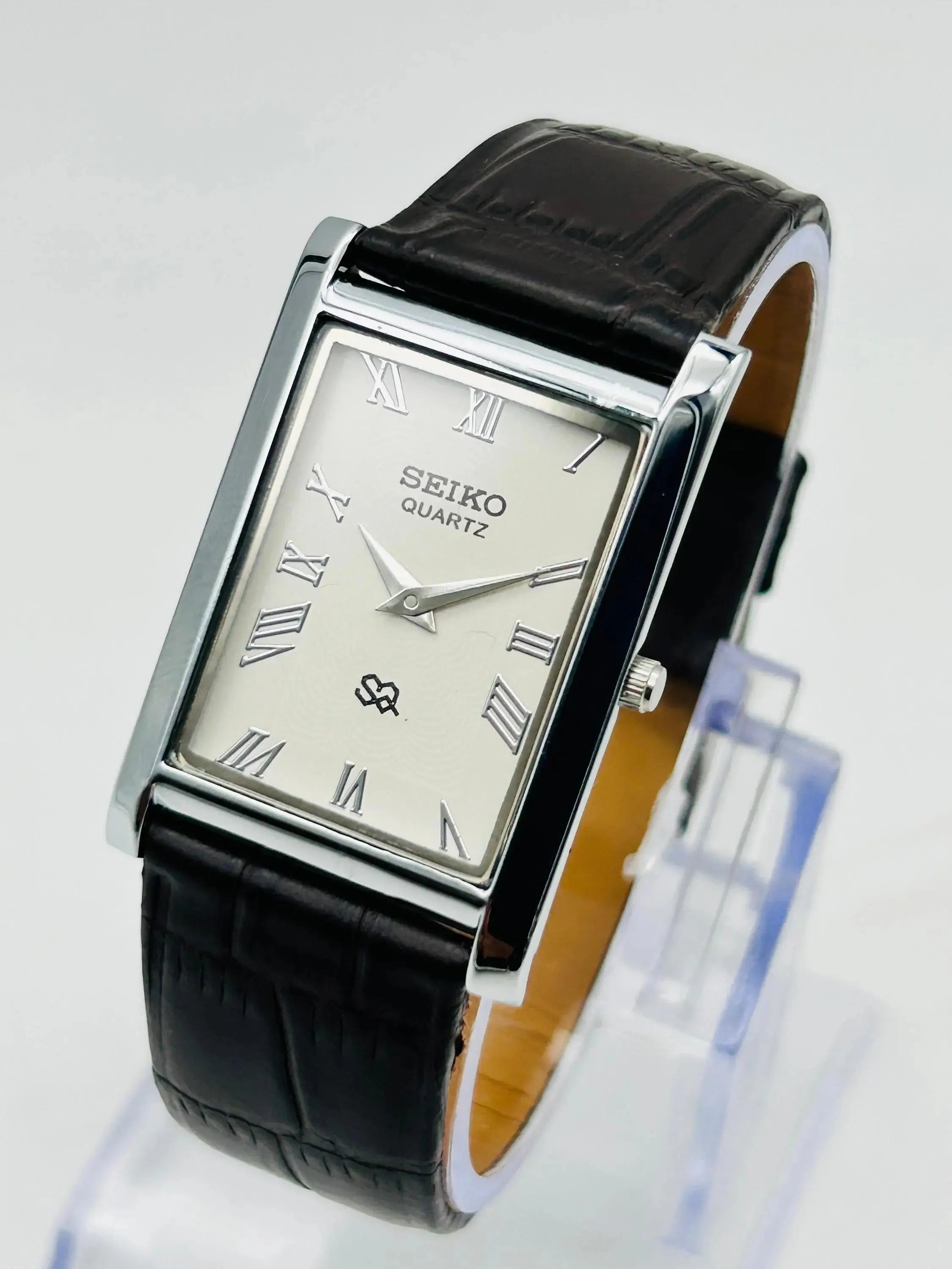 Seiko Slim Roman Dial Watch – Elegant Rectangular Dress Watch Men ...